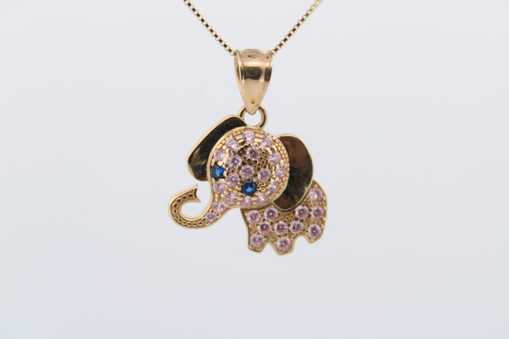 Gold Baby Elephant Pendant - Eastpoint Jewelry